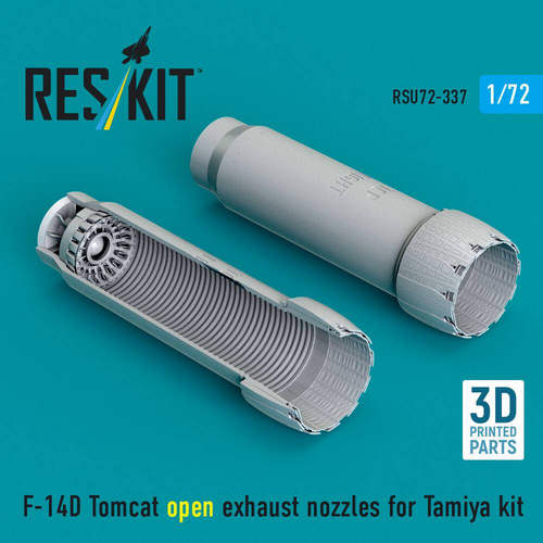 RES/KIT U72-0337 Grumman F-14 D Tomcat - Open Exhaust Nozzles (for Tamiya Kits / 3D-Printed)