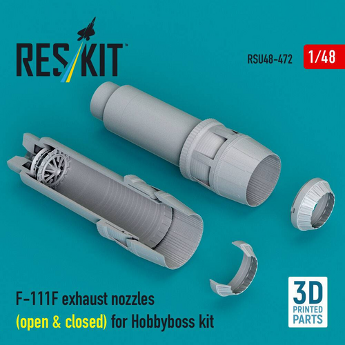 NEW! RES/KIT U48-0472 General Dynamics F-111 F - Exhaust Nozzles / Open & Closed (for Hobby Boss Kits / 3D-Printed)