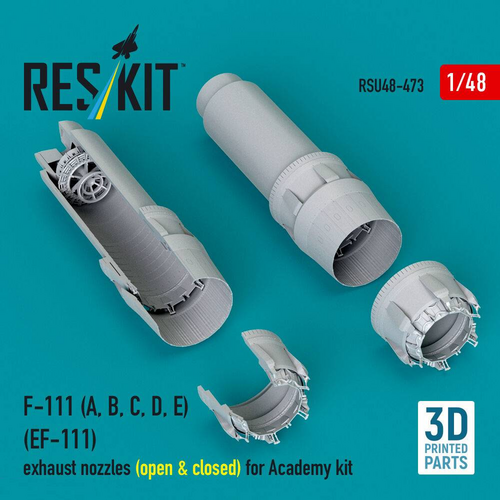 NEW! RES/KIT U48-0473 General Dynamics F-111 A, B, C, D, E and EF-111 - Exhaust Nozzles / Open & Closed (for Academy Kits / 3D-Printed)