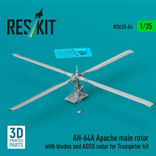 NEW! RES/KIT U35-0084 AH-64 A Apache - Main Rotor with Blades and ADSS Radar (for Trumpeter Kits / 3D-Printed)