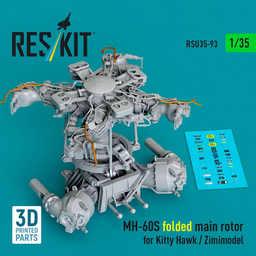 NEW! RES/KIT U35-0093 Sikorsky MH-60S - Folded Main Rotor (for Kitty Hawk and Zimimodel / 3D-Printed)
