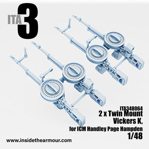 Inside the Armour ITA348064 Handley Page Hampden - Twin Mount Vickers K (2 pcs / for ICM Kits)