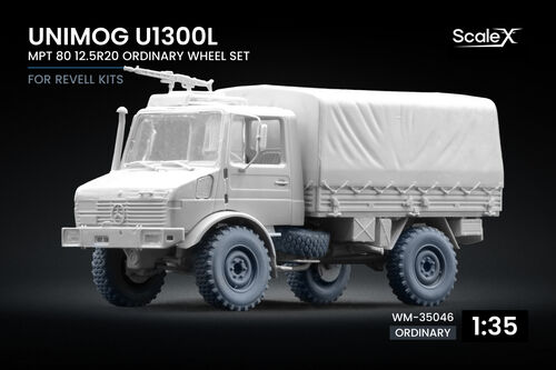 NEW! ScaleX WM-35046 Unimog U1300L - MPT 80 Ordinary Wheel Set (for Revell Kits / 3D-Printed)