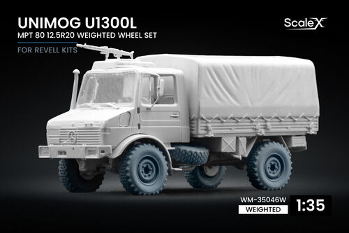 NEW! ScaleX WM-35046W Unimog U1300L - MPT 80 Weighted Wheel Set (for Revell Kits / 3D-Printed)