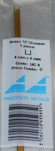 NEW! Albion Alloys UC4 Brass U Channel 4 x 4 x 4 x 305 mm (1 Piece)