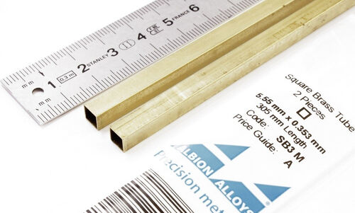 NEW! Albion Alloys SB3M Square Brass Tube 5.55 x 5.55 mm x 305 mm (1 pc/1 sztuka)