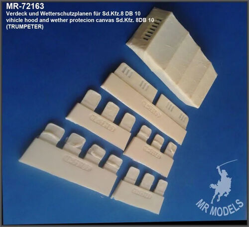 NEW! MR Modellbau 72163 Sd.Kfz.8 DB 10 - Vehicle Hood and Wether Protecion Canvas (for Trumpeter Kits)