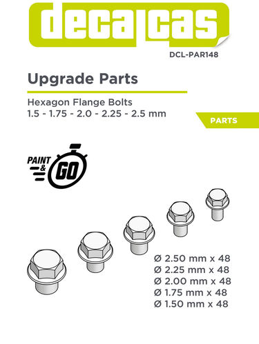 Decalcas PAR148 Hexagon Flange Bolts - 1.5 / 1.75 / 2.0 and 2.5 mm (200 pcs)
