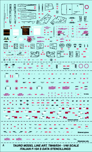 TAURO MODEL 48-534 F-104 S in AMI Service - Data Stencillings