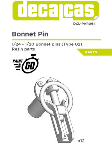 Decalcas PAR064 Bonnet Pin Type 02 (12 pcs)