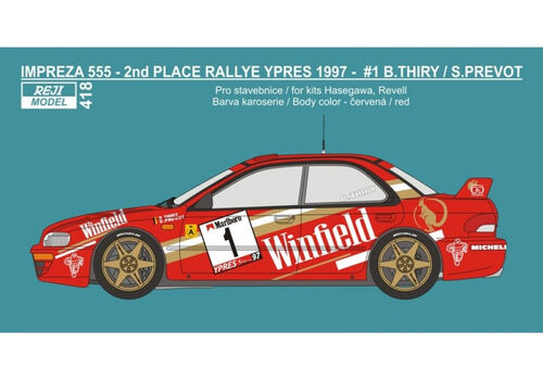Rejimodel 418 Subaru Impreza 555 - Ypres Rally 1997 Thiry / Prevot (Transkit / for Hasegawa and Revell Kits)