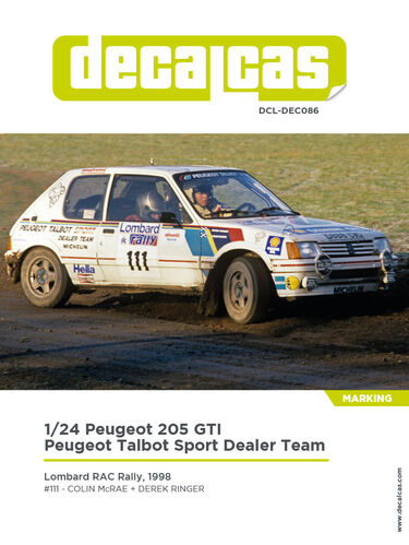 Decalcas DEC086 Peugeot 205 GTI - Peugeot Talbot Sport Dealer Team