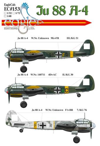 Eagle Editions D153-48 Ju 88 A-4s