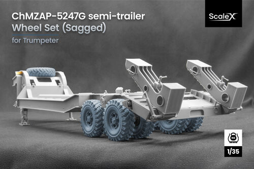 ScaleX WM-35029W ChMZAP-5247G Semi Trailer - Weighted Wheel Set (3D-Printed / for Trumpeter Kits)