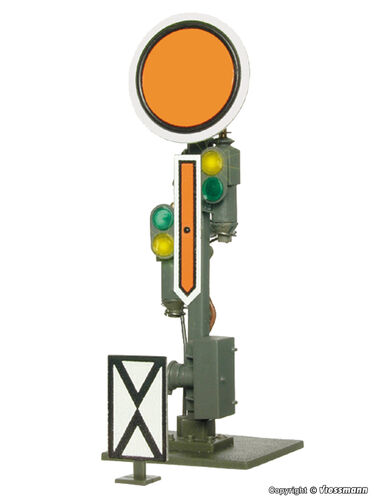 NEW! Viessmann 4510 Semafor z tarczą ostrzegawczą Vr0, Vr2