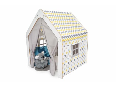 HANAH HOME Šator za dečiju igru Wooden Tent White Yellow