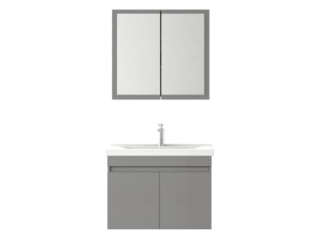 HANAH HOME Set kupatilskog nameštaja (2 komada) Foresta 80 Matte Grey