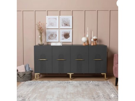 HANAH HOME Komoda Ida 150 Anthracite Gold