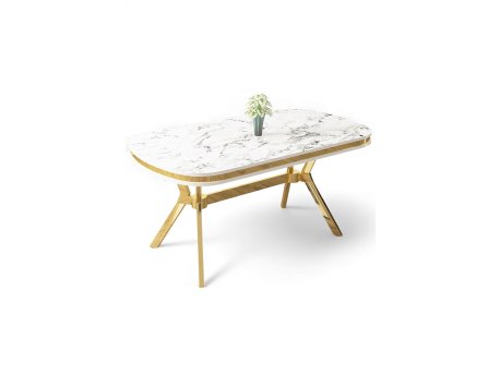 HANAH HOME Trpezarijski sto Olya White Marble Gold