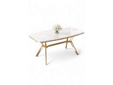 HANAH HOME Trpezarijski sto Esla White Marble Gold
