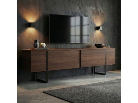 HANAH HOME TV Polica Onera Milano Walnut Black