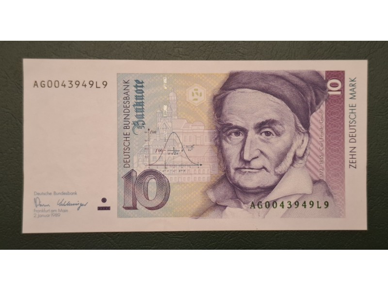 10 nemačkih maraka 1989. UNC