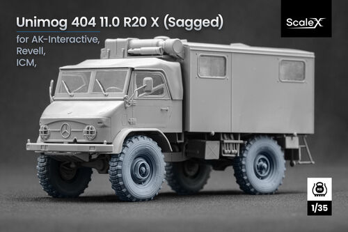 ScaleX WM-35023W Unimog 404 11.0 R20 X Weighted Wheel Set (For AK-Interactive, ICM, Revell)