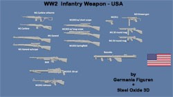Germania-Figuren 72-WW2-0804 US Infantry Weapons