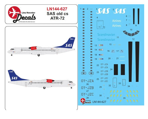 Lima November Decals 144-627 ATR-72 - SAS Old Scheme