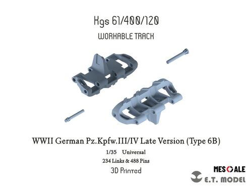 ET Model P35-011 German PzKpfw III / IV Late Version Type 6B - Workable Track