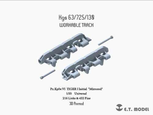 ET Model P35-005 German Tiger I Initial - Workable Track "Mirrored"