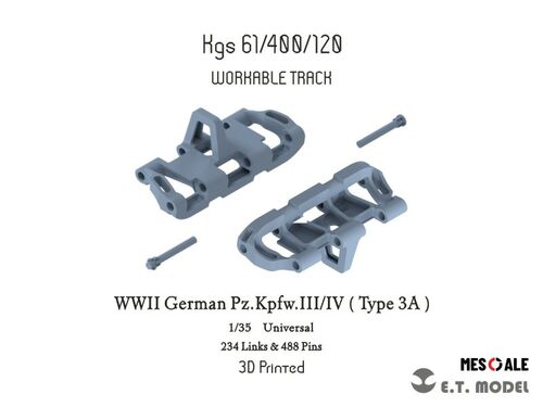 ET Model P35-020 German PzKpfw III / IV Type 3A - Workable Track