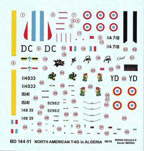 Berna Decals 14411 North American T-6 G French in Algeria