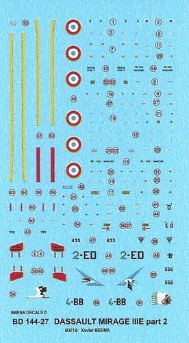 Berna Decals 14427 Dassault Mirage IIIE Armee de l'Air Part 2