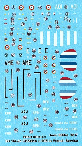 Berna Decals 14425 Cessna L-19 E in French service