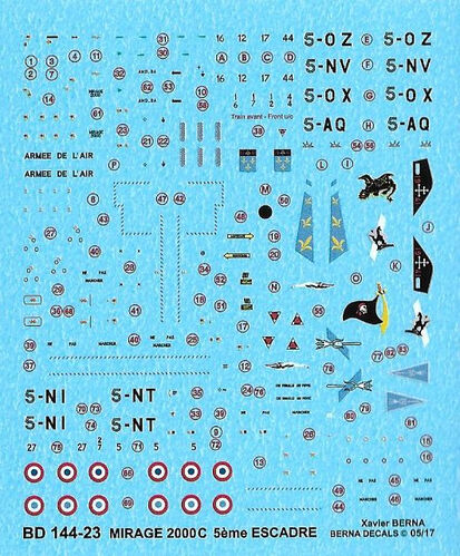 Berna Decals 14423 Dassault Mirage 2000C 5eme Escadre Decals