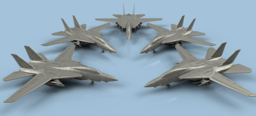 L'Arsenal 2.0 3D700080 Grumman F-14 A Tomcat unfolded wings (5 planes)