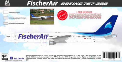8aDecs 7909-769-144 Fischer Air Boeing 757-200