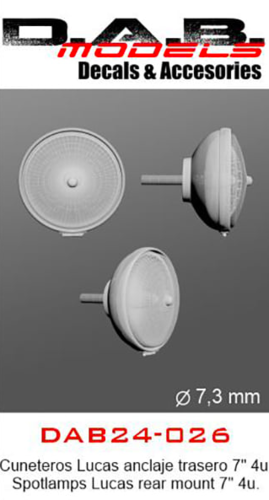 DAB Models 24-026 Spotlamps Lucas anclaje trasero 7"