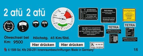 Peddinghaus-Decals 1589 Inside Markings For Sd Kfz 251