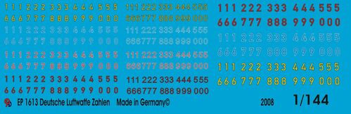 Peddinghaus-Decals 1613 German Airforce Numbers