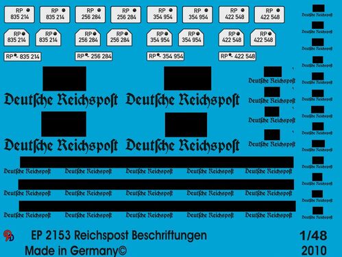 Peddinghaus-Decals 2153 German Reich Post Markings