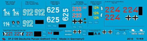 Peddinghaus-Decals 2108 German Tank Markings Russia 1944