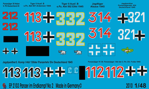 Peddinghaus-Decals 2103 German Tanks In The Final Battle Of The Reich No. 2