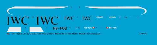 Peddinghaus-Decals 3602 Ju 52 Ju-Air Swiss IWC Machine HB-HOS