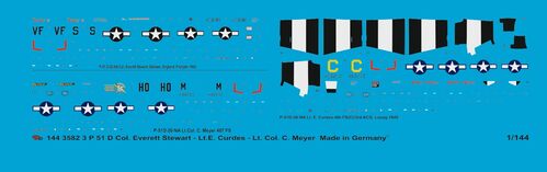 Peddinghaus-Decals 3582 3 P 51 D Mustang Col. Everett Stewart - Lt. E. Curdes - Lt. Col. C. Meyer