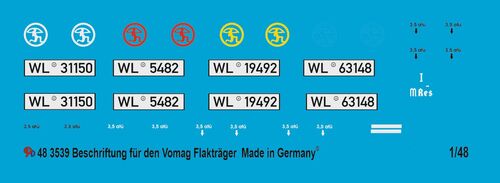 Peddinghaus-Decals 3539 Markings For The Vomag Anti Aircraft Carrier