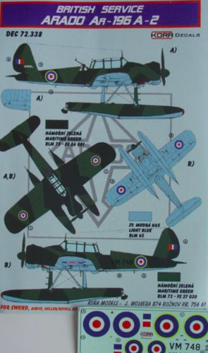 Kora Models Dec72338 Arado Ar-196A-2 British