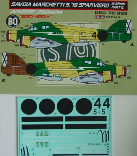Kora Models Dec72363 Decals SM.79 Sparviero in Spain Vol.2