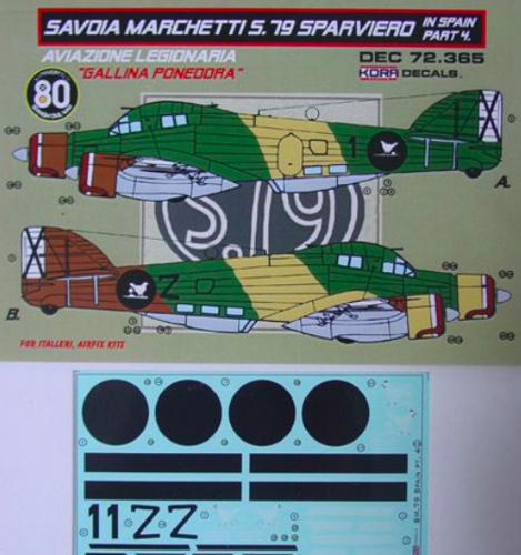Kora Models Dec72365 Decals SM.79 Sparviero in Spain Vol.4
